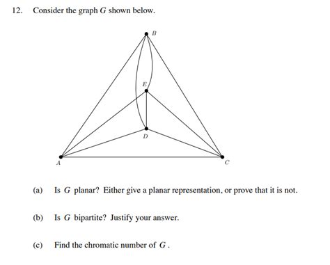 Solved 12 Consider The Graph G Shown Below A Is G