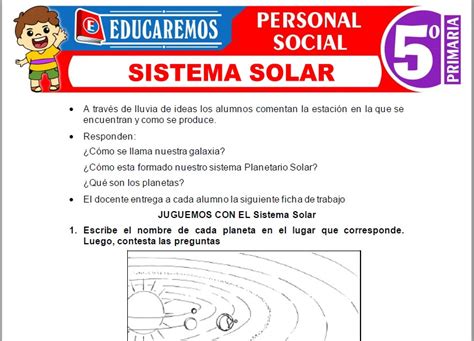 Sistema Solar Para 5to Grado Whats New Learning Spanish Spanish