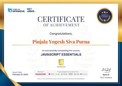 Yogesh Siva Purna Pinjala On Linkedin Rahulattuluri Nxtwave Javascript Html Css
