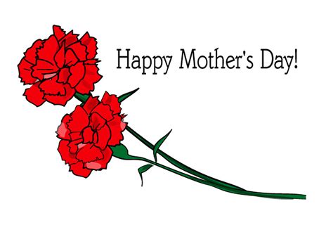 母の日のポストカードテンプレート カーネーションHappyMother sDay ダウンロードかわいい無料はがきテンプレート はがき絵箱