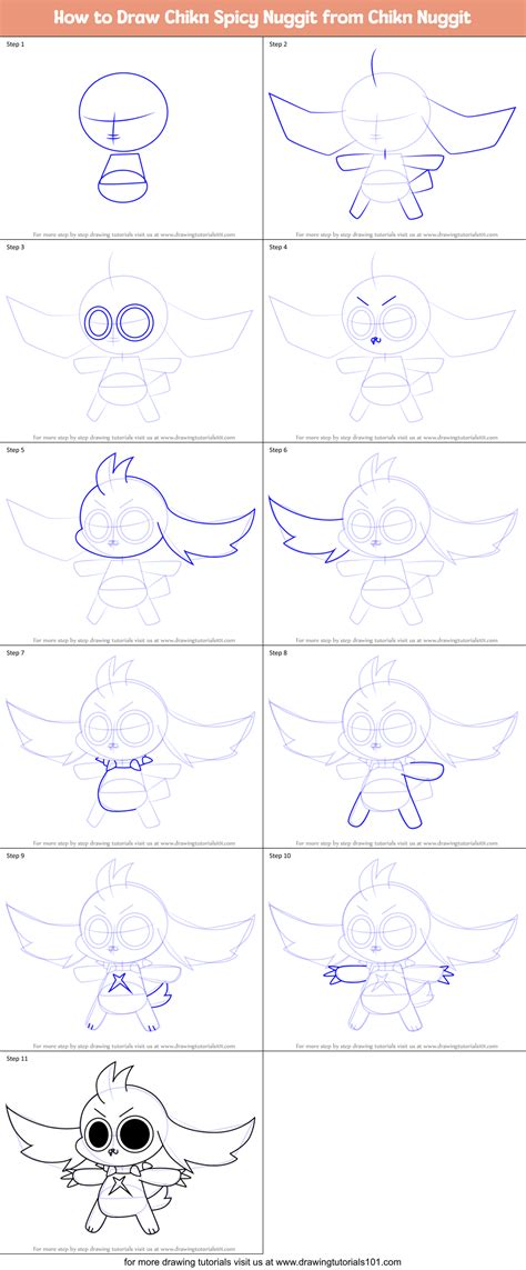 How To Draw Chikn Spicy Nuggit From Chikn Nuggit Chikn Nuggit Step By Step
