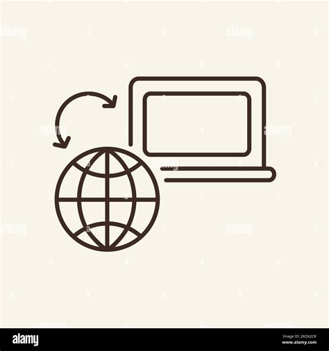 Global Computer Network Line Icon Stock Vector Image And Art Alamy