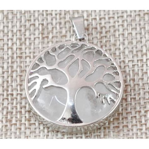 Гарний кулон для дівчини дерево життя із гірським кришталем підвіска талісман металевий із