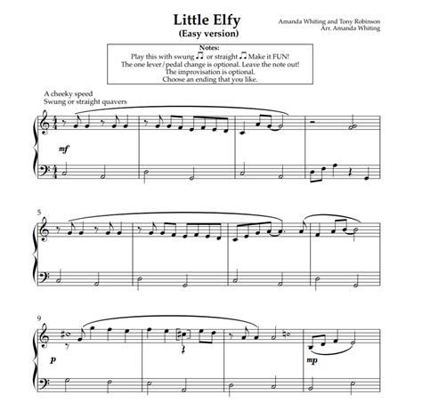 Little Elfy Easy Version Harp Column Music