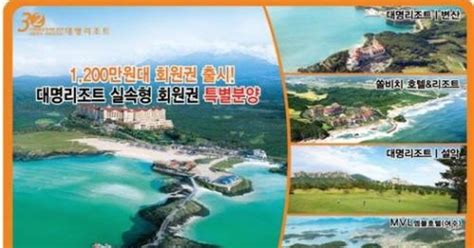 대명리조트 100전액반환 실속형회원권 신규특별회원모집