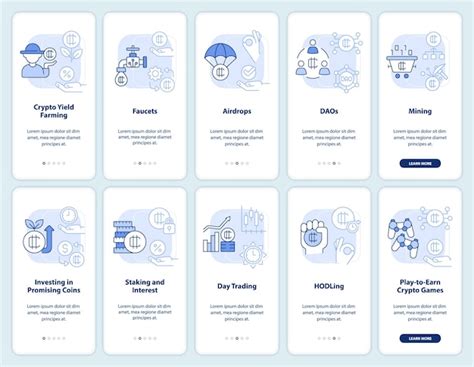 Premium Vector Making Money On Crypto Light Blue Onboarding Mobile