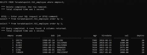 Teradata Delete Statement Teradata Point