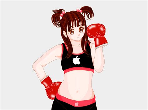 手绘mac女孩壁纸 Ⅱ 我爱桌面网提供