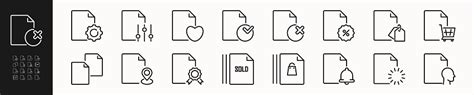 Document Line Icons 2 Paper Sheet Sign File Or Archive Symbol Isolated On A White Background