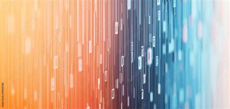 Cascading Streams Of Binary Digits Overlaid With Light Side View