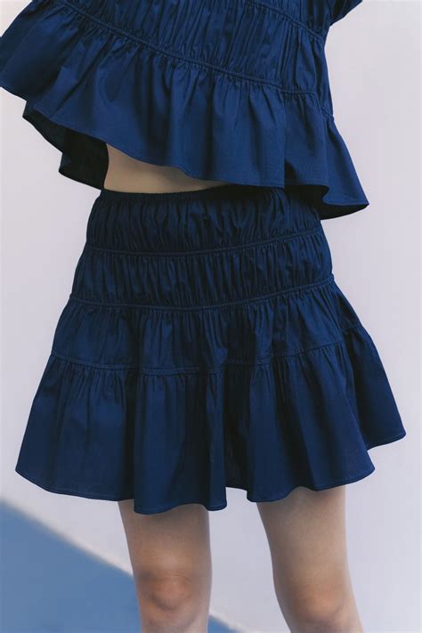 Navy Smock Mini Skirt LibÉ