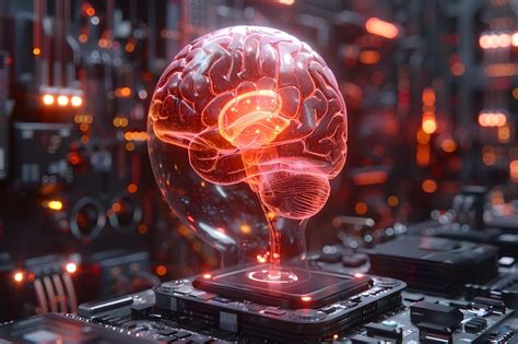 Premium Photo Glowing Brain On Computer Processor