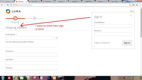 Magento2 Move Login Pop Up Form Above Shipping Address Magento 2