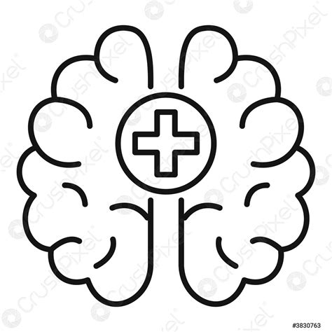 Hersenen Medische Zorg Pictogram Omtrek Stijl Stock Vector 3830763