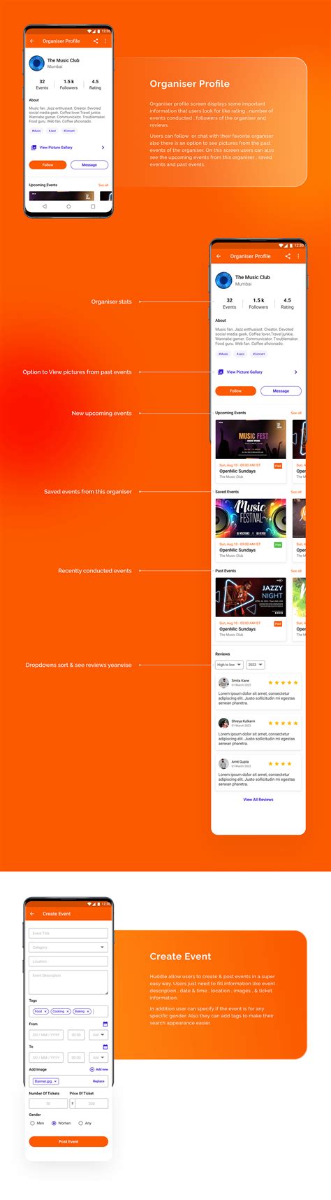 Android App Presentation Event App Behance