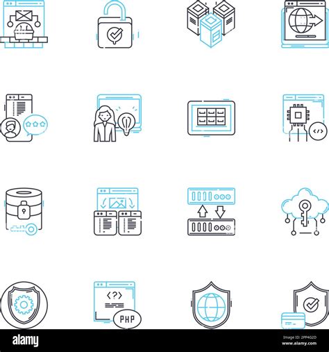 Conjunto De Iconos Lineales De Datos Web Raspado Extracción Análisis