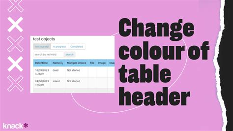 Change Table Header Colour