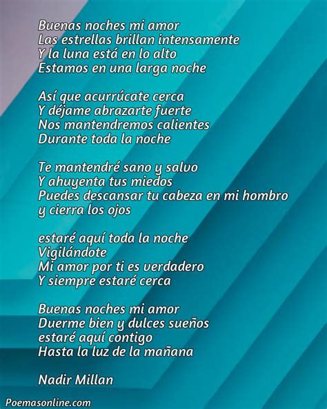 Poemas Para Dar Buenas Noches Mi Amor Poemas Online