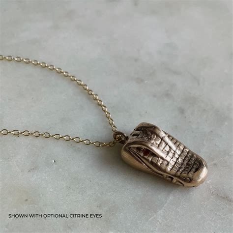 14k Gold Alligator Pendant Mimosa Handcrafted