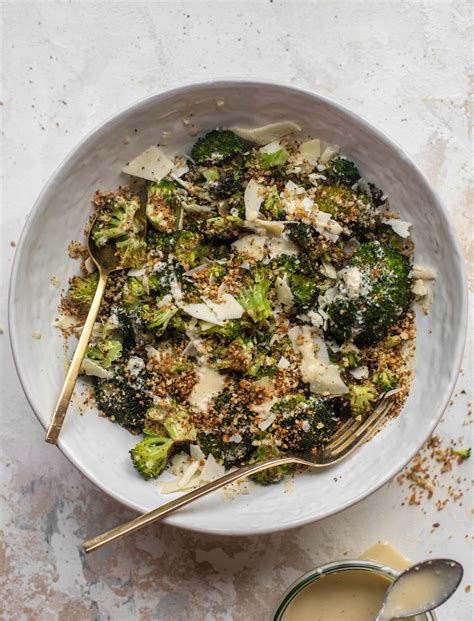 Broccoli Caesar Salad With Greek Yogurt Caesar Dressing