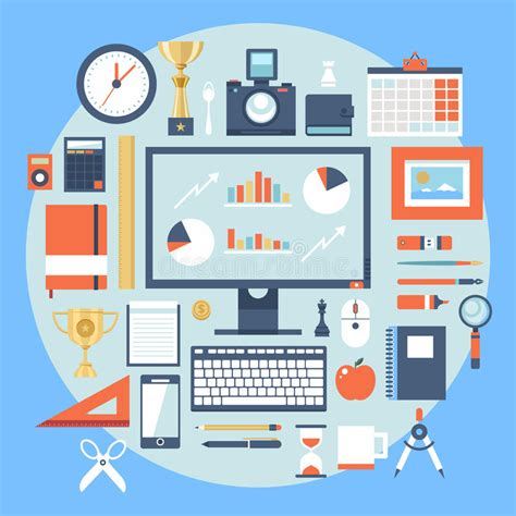 Set Of Flat Design Illustration Concepts For Photography Web Design