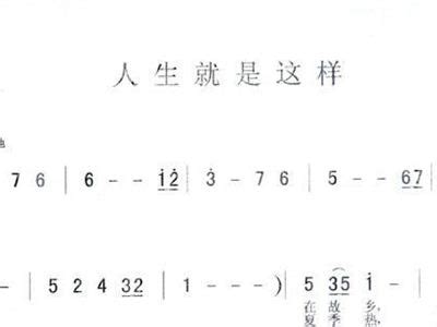 人生就是这样 媛媛 歌谱 简谱