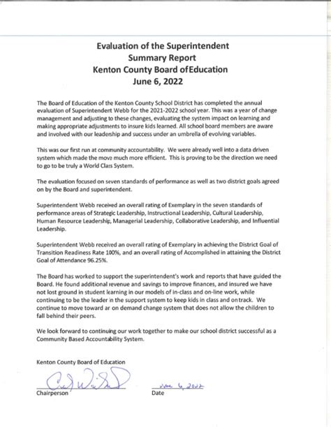 Kenton County Superintendent Evaluation 21 22 Pdf