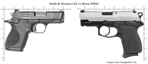 Bersa TPR9c Vs Smith Wesson CSX Size Comparison Handgun Hero