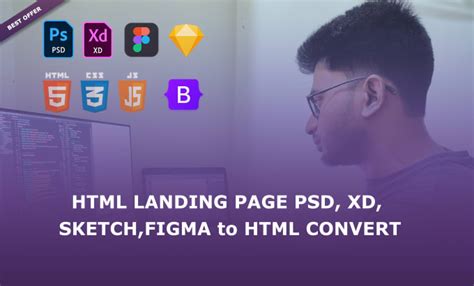Do Html Landing Page Psd Xd Sketch Figma To Html Convert By
