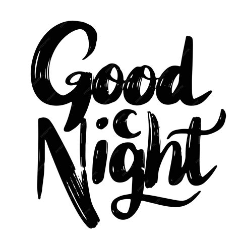 Premium Vector Good Night Text Lettering Hand Drawn Vector Art