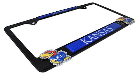 Kansas Alumni Black 3d License Plate Frame Elektroplate