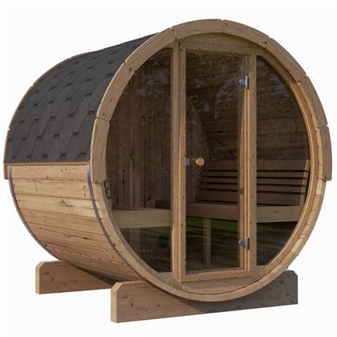 Saunalife E8g 6 Person Barrel Sauna W Front Glass 87x 81 Select