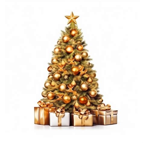 Premium Photo Decorative Christmas Tree Isolated On White Background