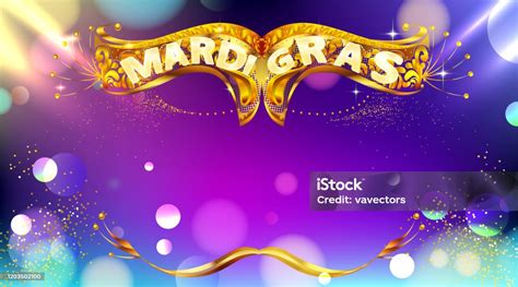 보케 효과와 마디 그라 카니발 마스크 포스터 배경입니다 고급 스러움과 빛나는 배너 벡터 Mardi Gras에 대한 스톡 벡터 아트 및 기타 이미지 Istock