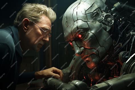 Premium Photo Innovative Engineer Developing Cuttingedge Humanoid Robot Technology With