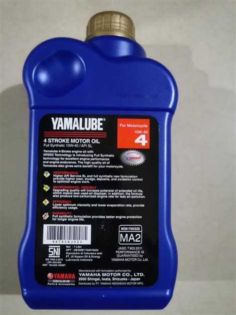 Yamalube Fully Synthetic 4T Oil 10w40 16 Motorcycles Motorcycle