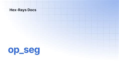 op seg hex rays docs