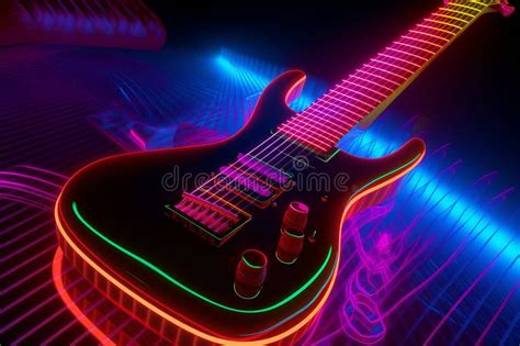 Guitar Neon Generate Ai Stock Illustration Illustration Of Instrument