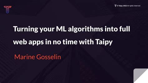 “turning Your Ml Algorithms Into Full Web Apps In No Time With Python