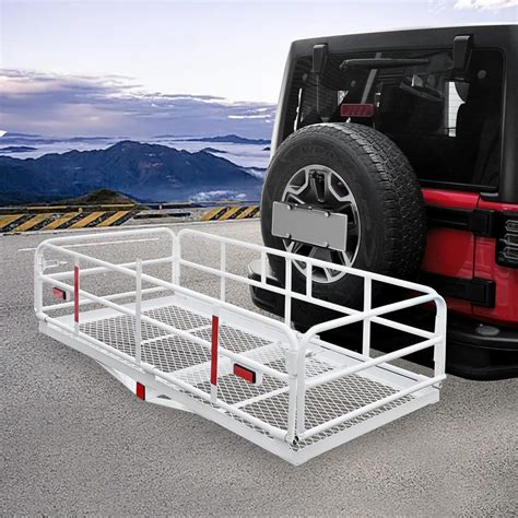 500 Lbs Heavy Duty Hitch Mount Cargo Carrier 60 X 24 X 144 Folding