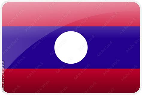 Flag Icon Of Laos Countrynational Vector Flag Iconic Symbol And Colors