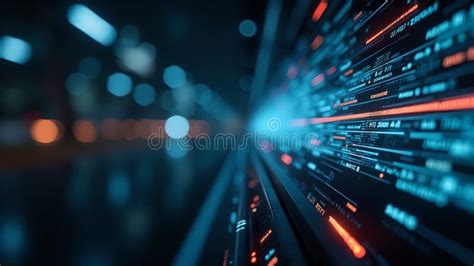 Data Flow Visualization In Cyber Network Space Stock Illustration Illustration Of System