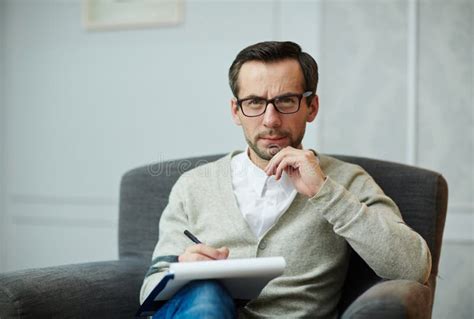 Handsome Psychologist At Work Stock Image Image Of Clipboard Psychologist 89038613