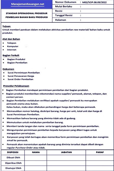 Standar Operasional Prosedur Sop Finance Accounting Tools Artofit