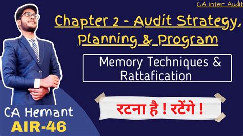 Ca Inter Audit Chapter 2 Audit Strategy Planning And Program Youtube