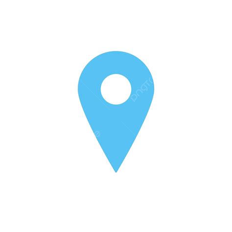 White Background With An Eps10 Vector Illustration Of A Blue Map Pointer And A Drop Shadow