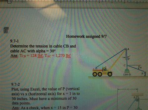 Solved Determine The Tension In Cable Cb And Cable Ac With Chegg