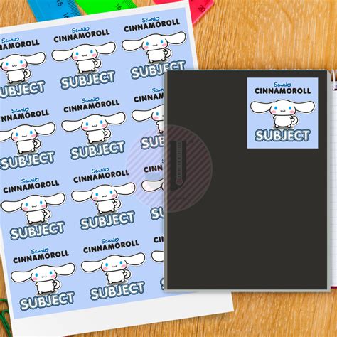 Cinnamoroll Design Name And Subject Notebook Sticker Labels Sanrio Cinnamoroll Shopee