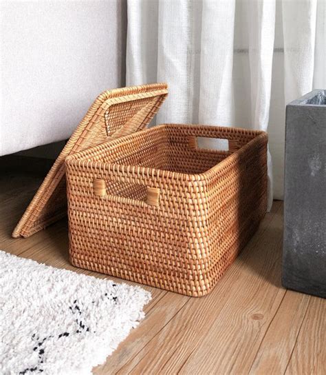 Extra Large Storage Baskets For Shelves Wicker Rectangular Storage Ba