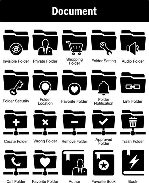 A Set Of 20 Document Icons As Invisible Folder Private Folder